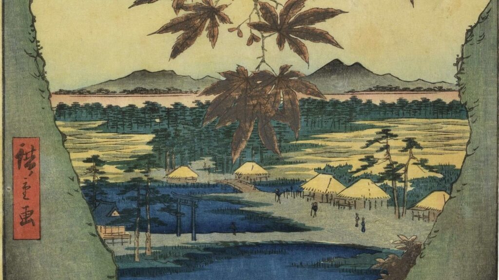 Maple Trees at Mama by Utagawa Hiroshige | DailyArt Magazine